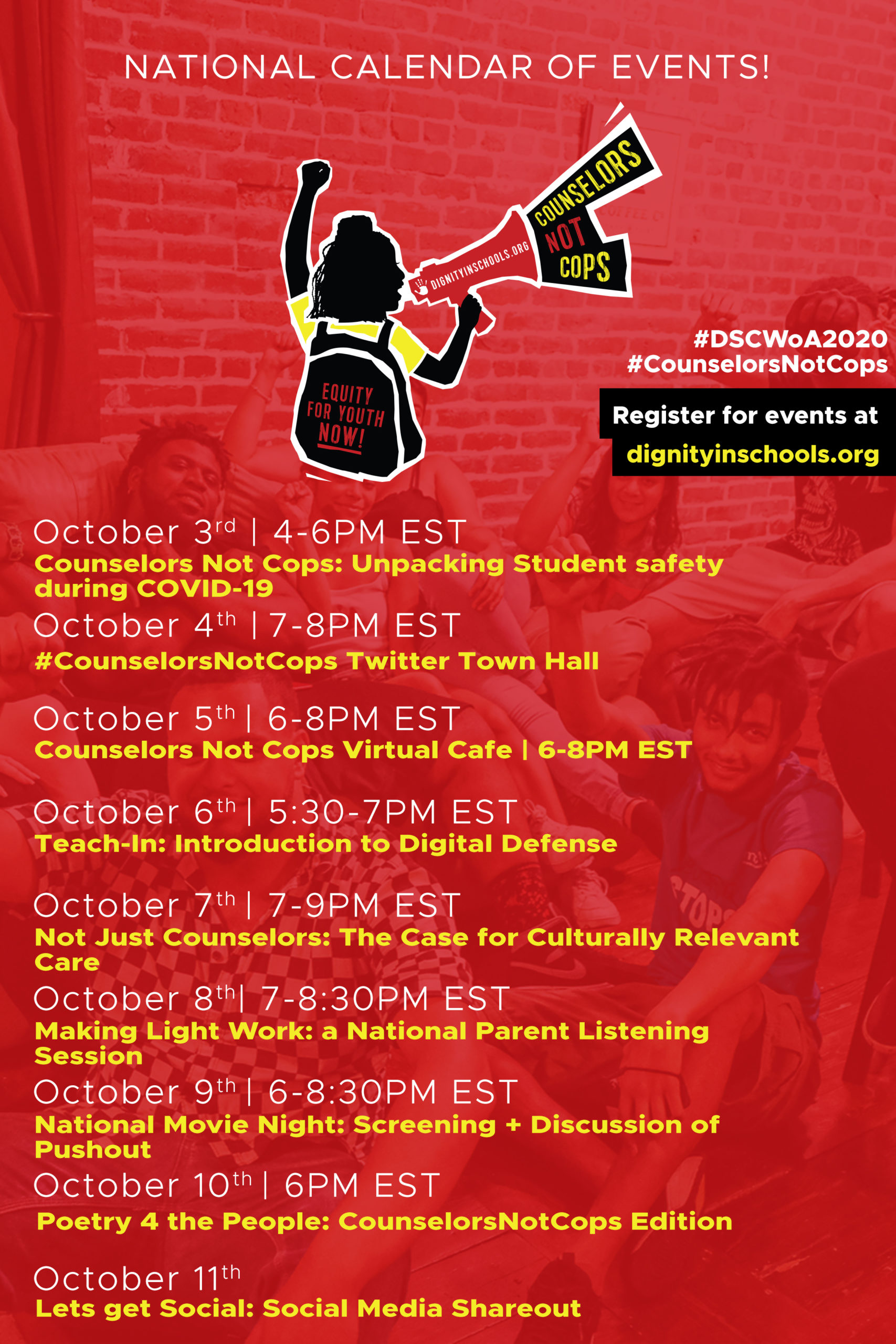 Week of Action for Counselors Not Cops with Youth, Parents and Teachers ...